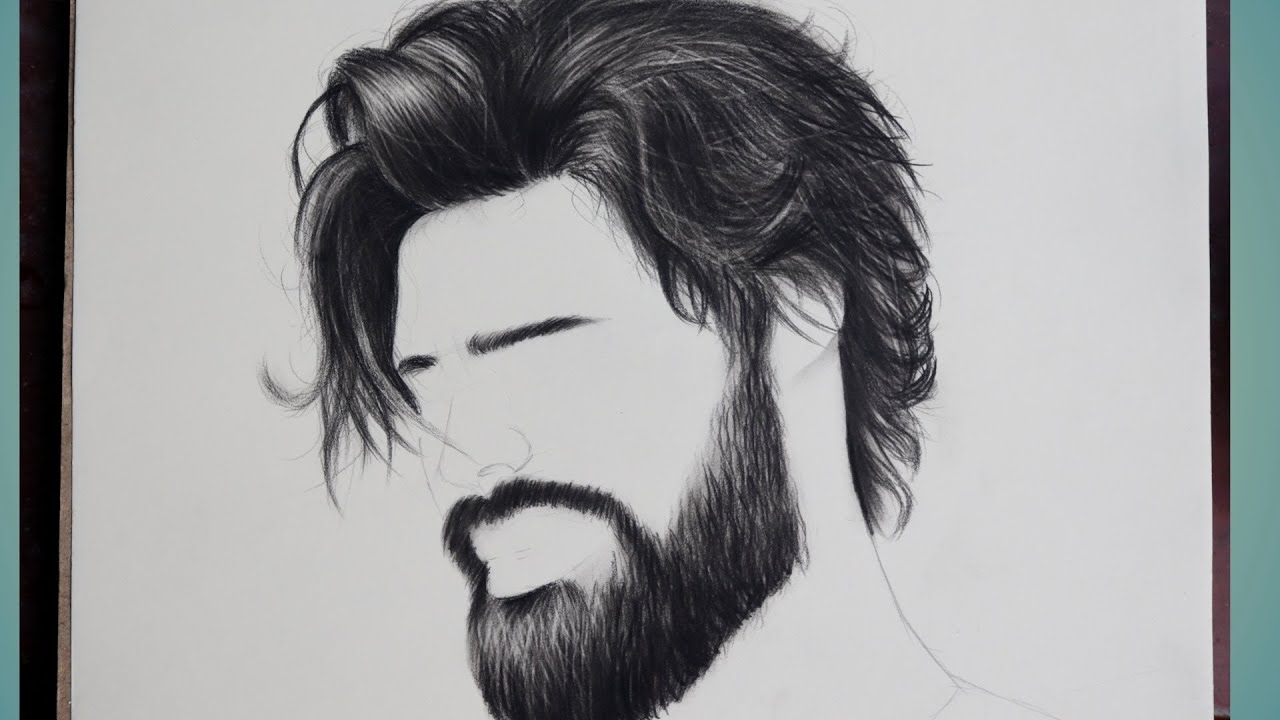 How to Draw Hair and Beard || Pencil Sketch || Drawing for Beginners ...