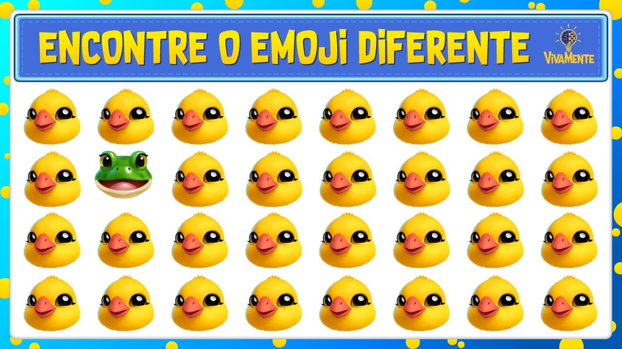 🐥 ENCONTRE O EMOJI DIFERENTE + REPETIDO + OBJETO + 7 ERROS! 💡 VivaMente ...