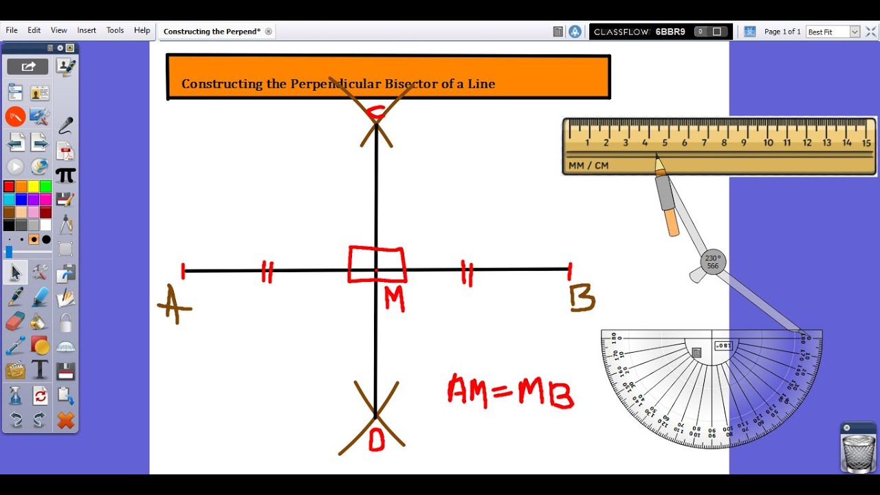 Constructing the Perpendicular Bisector of a Line - YouTube