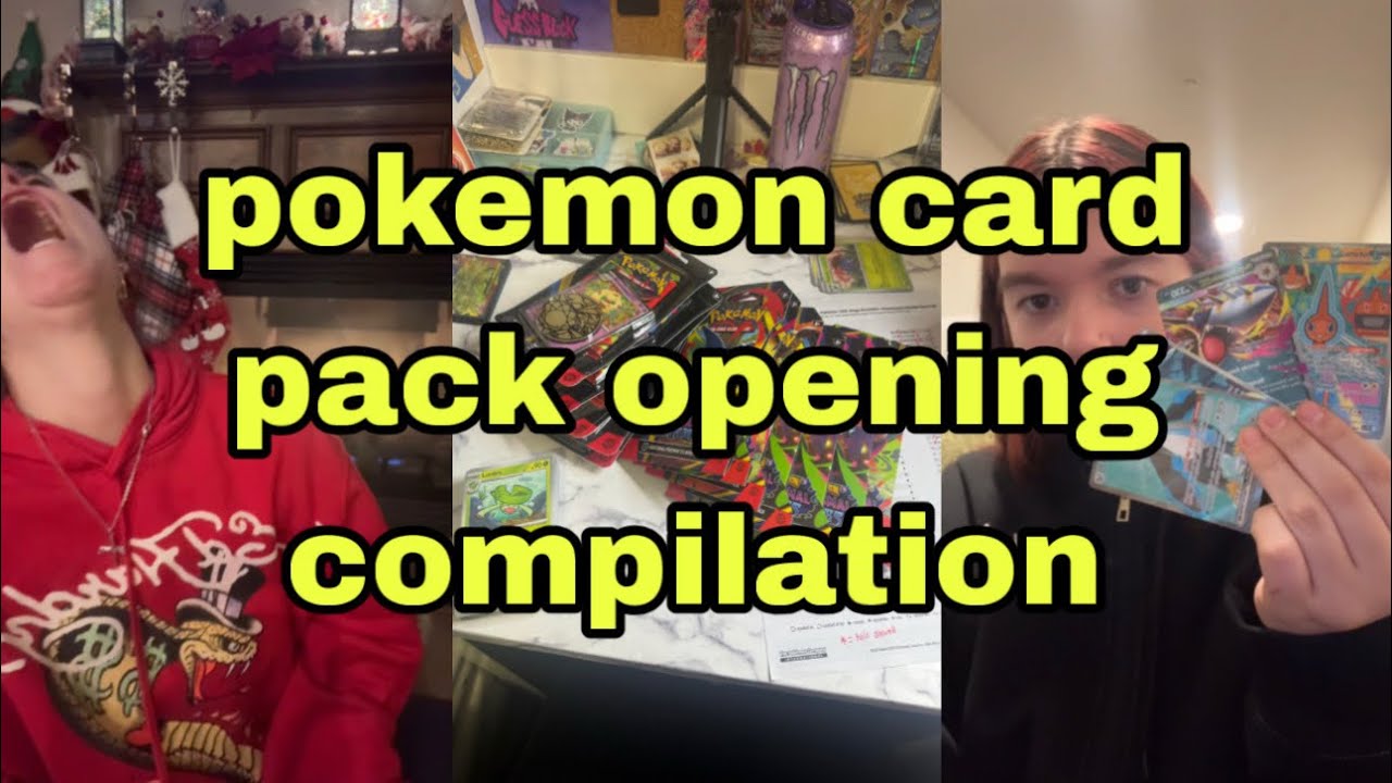 opening pokemon card packs tiktok compilation - YouTube