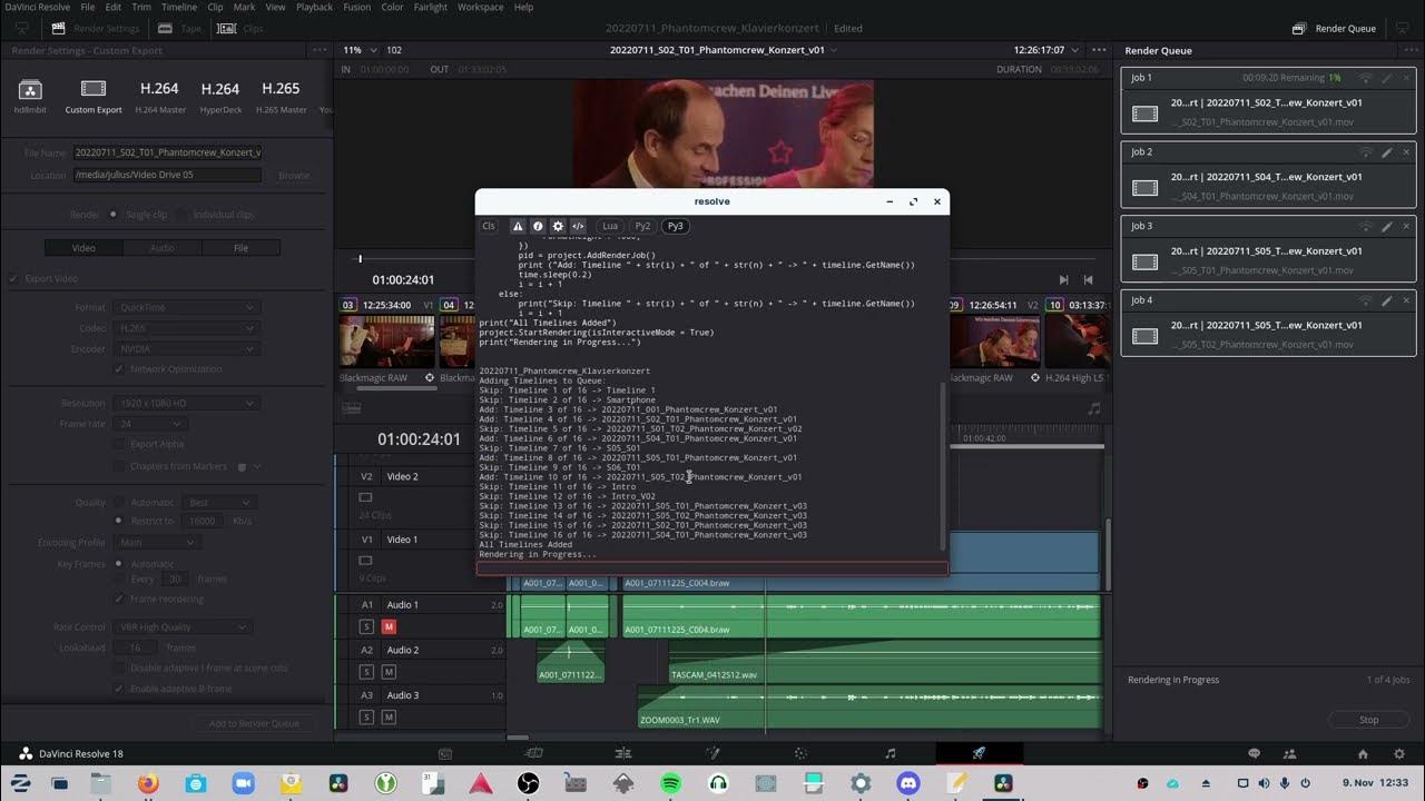 This Script adds your Timelines to Render Queue - DaVinci Resolve 18 - YouTube