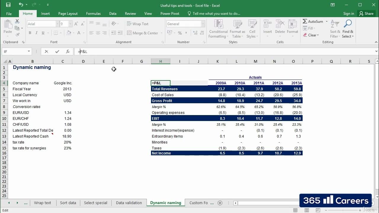 How to Create Dynamic Names in Excel Spreadsheets - YouTube