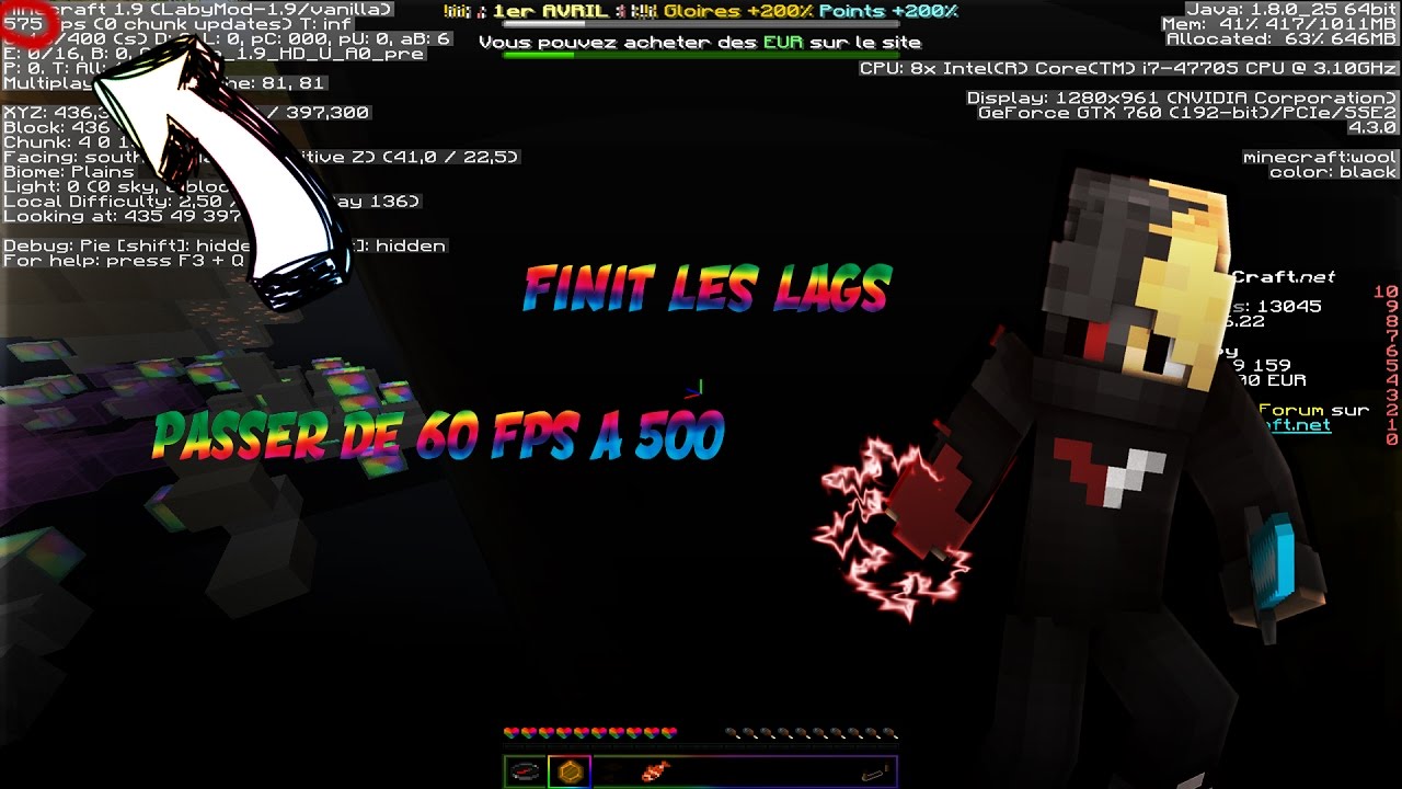 LE GUIDE ULTIME POUR PASSER DE 60 A 600 FPS DANS MINECRAFT ! - YouTube