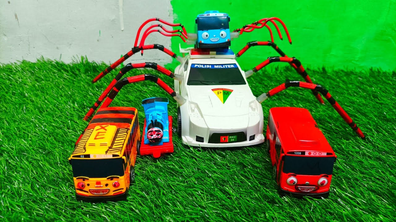 Merakit Mainan Mobil Polisi Tayo Eater, Bus Tayo Eater, Choo Choo ...