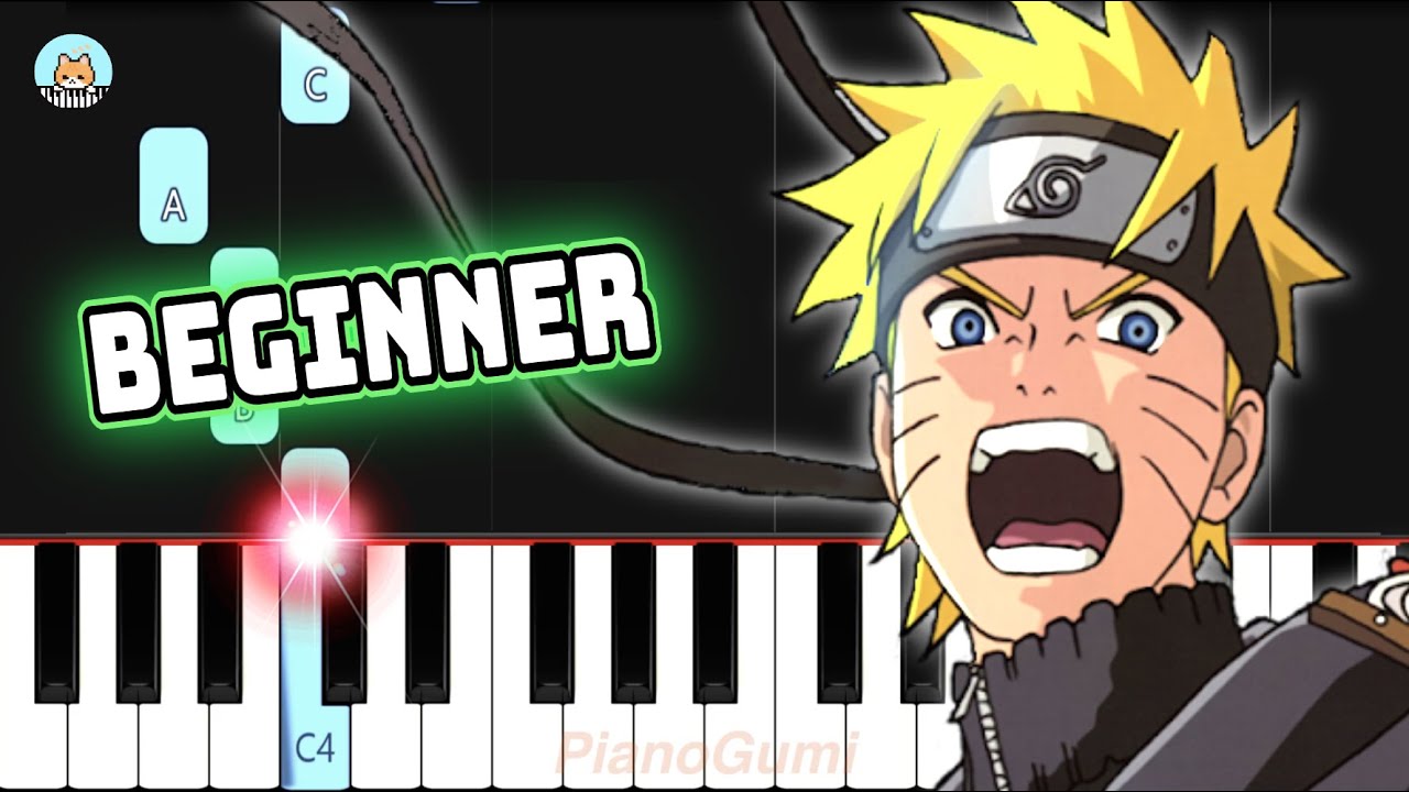 Naruto Shippuden OP 14 - "Tsuki no Ookisa" - BEGINNER Piano Tutorial ...