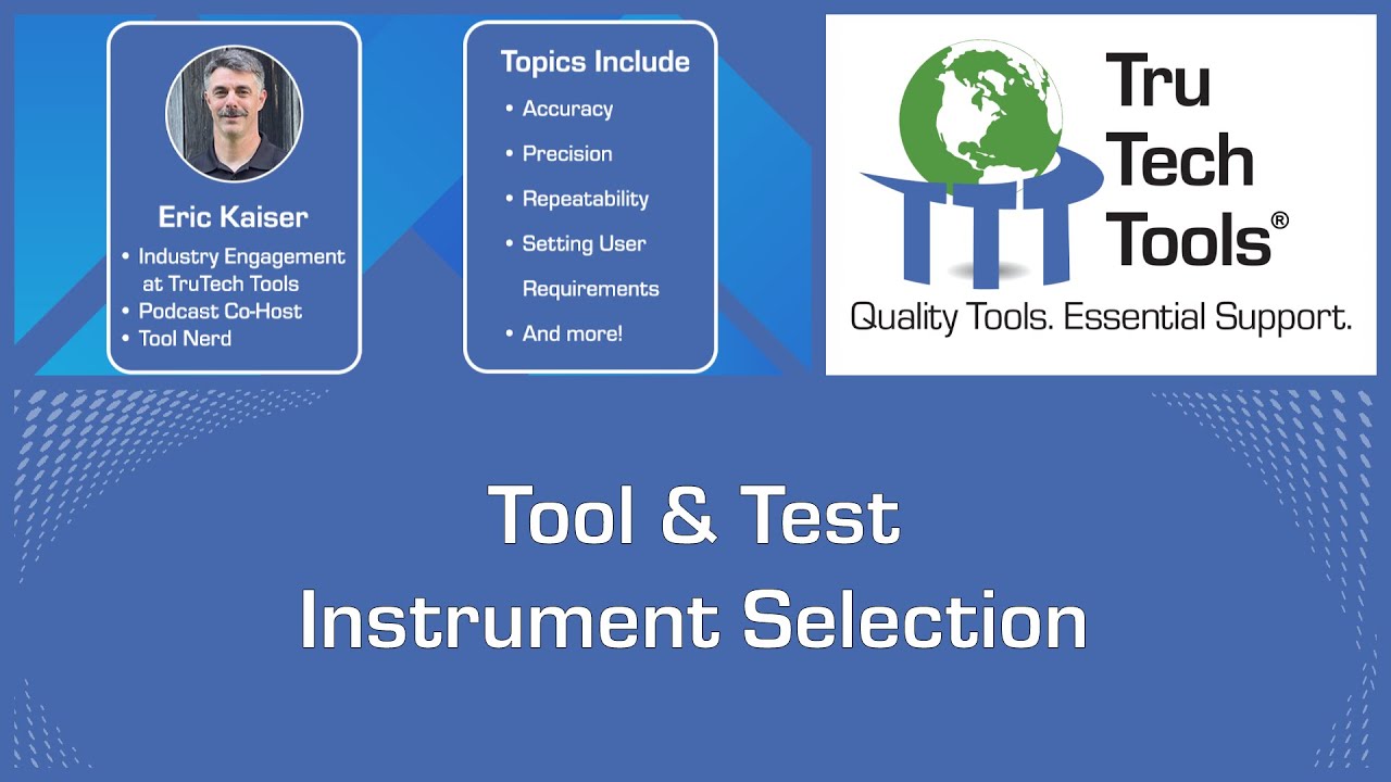 Tool and Test Instrument Selection (Livestream) - YouTube