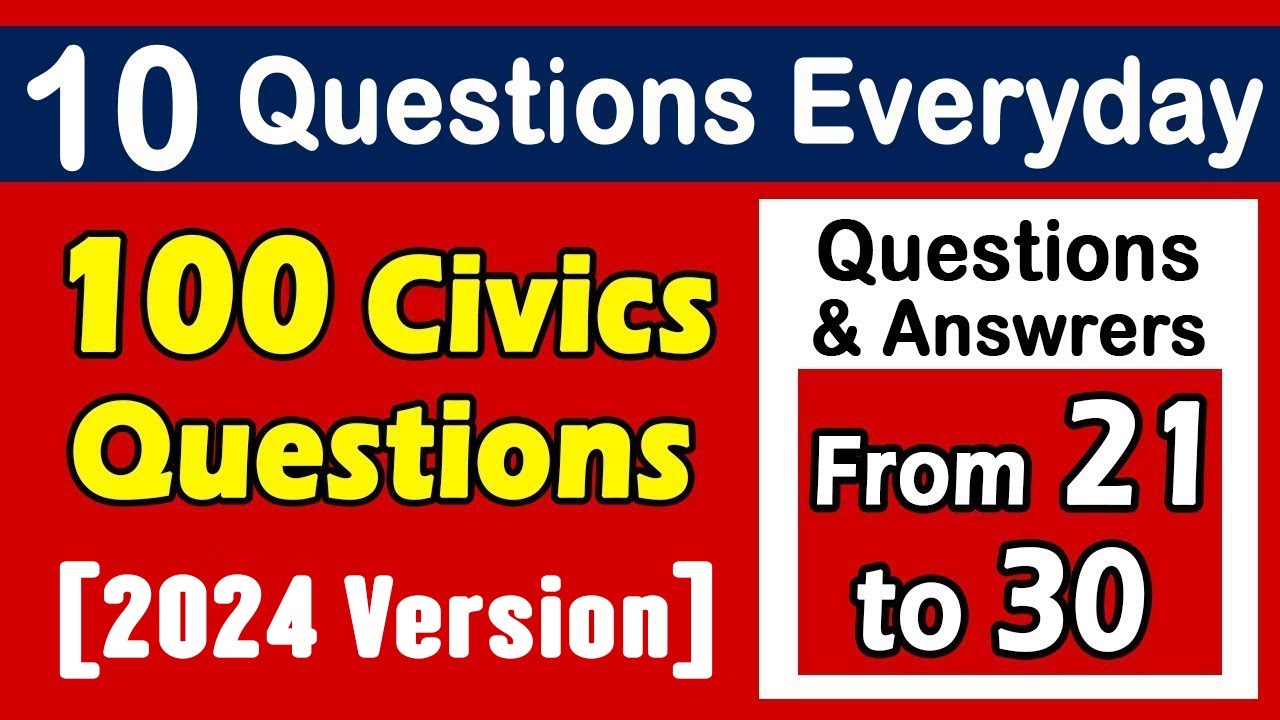 [10 Questions everyday 100 CIVICS QUESTIONS for your U.S Citizenship ...