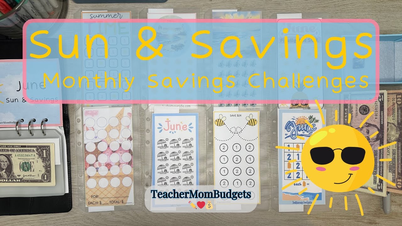 ☀️ NEW June Theme ~ Sun & SAVINGS! | Monthly Savings Challenges | June ...