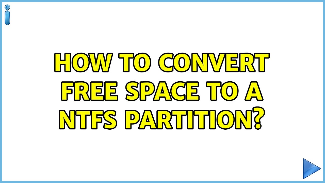 How to convert free space to a ntfs partition? - YouTube