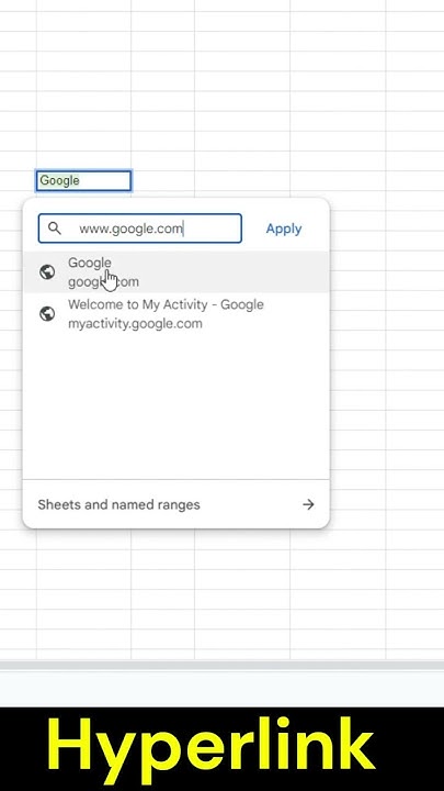 Hyperlink in google sheet - YouTube