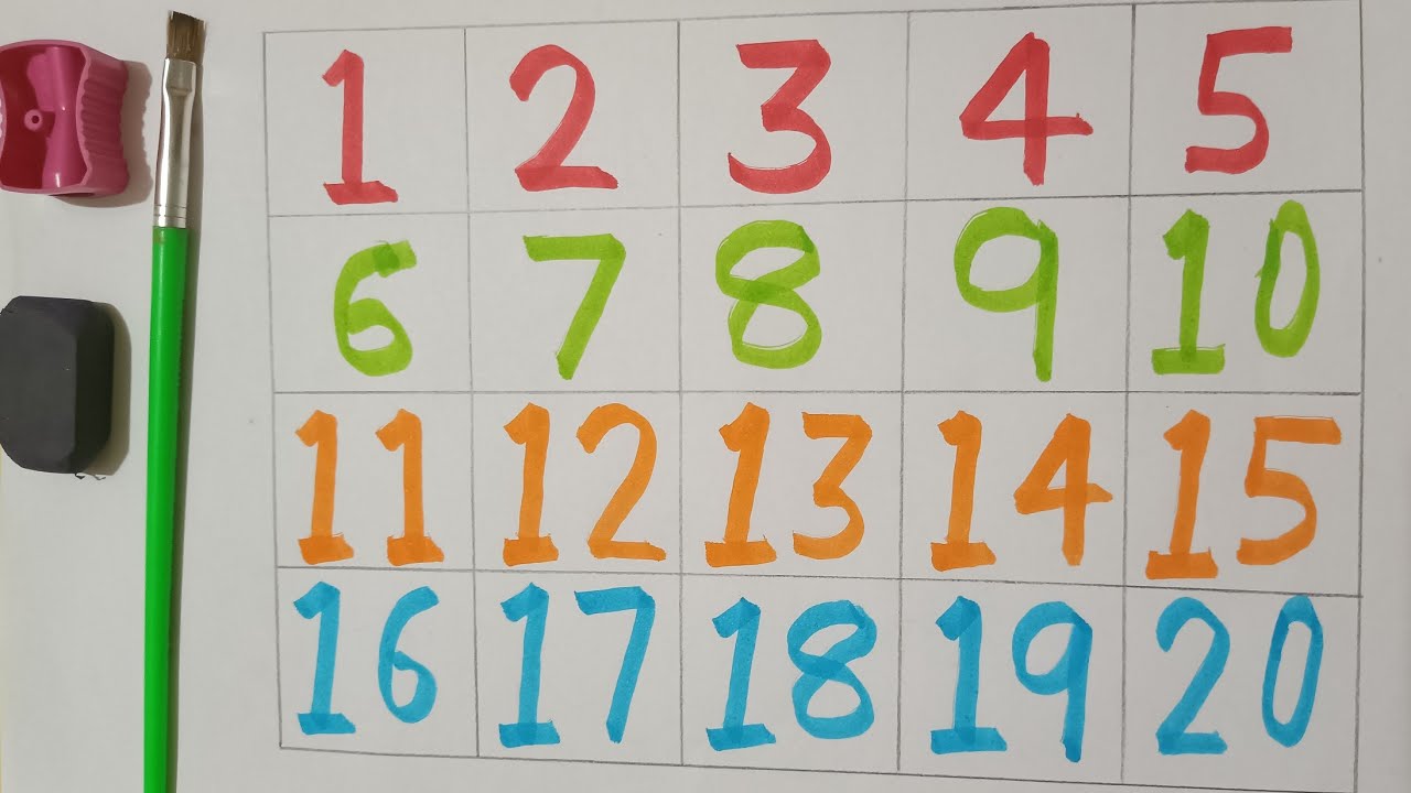 1 to 20 counting number | number name | how to count 1 to 20 | learn ...