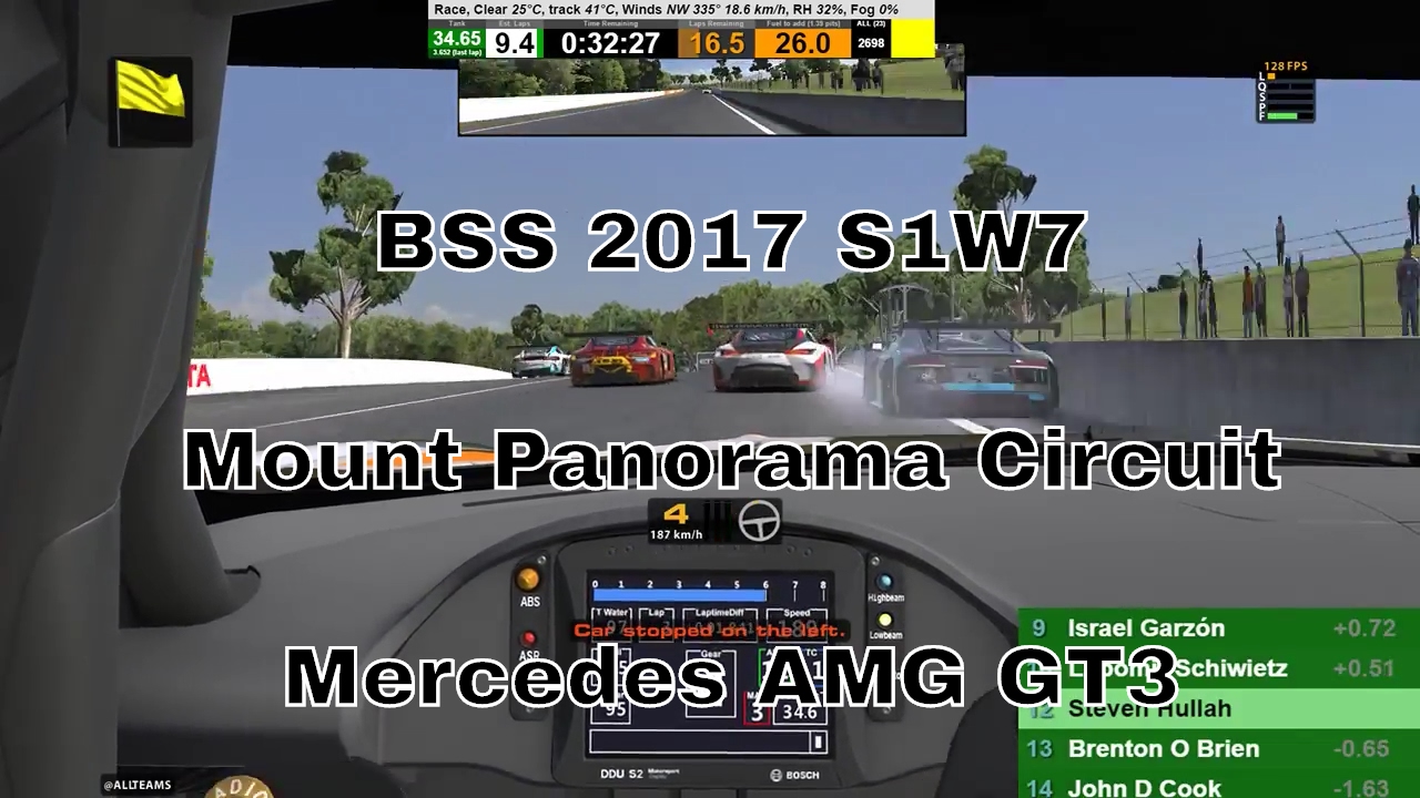 iRacing - BSS - 2017 S1 W7 - Mount Panorama Circuit - Mercedes AMG GT3 ...