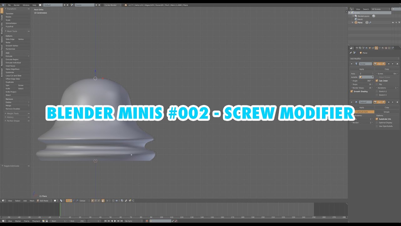 Blender Minis #002 - Screw Modifier [GER] - YouTube