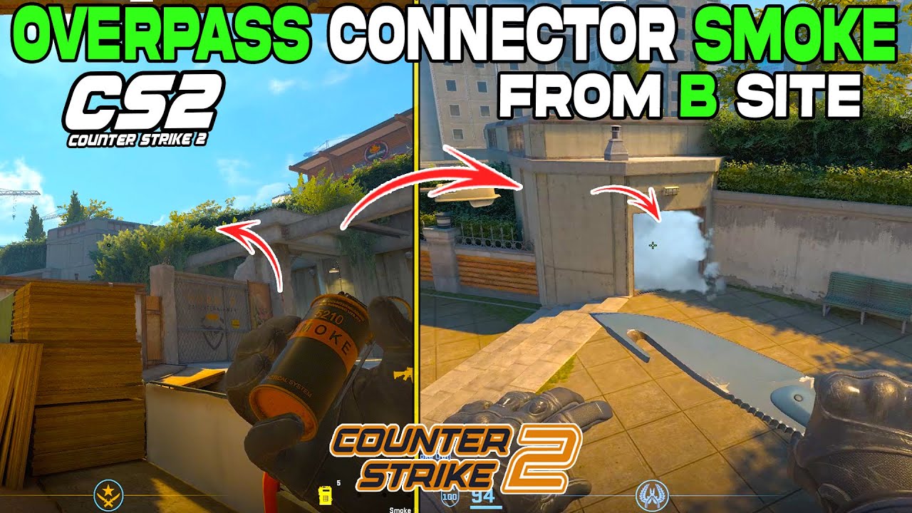 You Can SMOKE Mid CONNECTOR From B Site in CS2 Overpass - YouTube