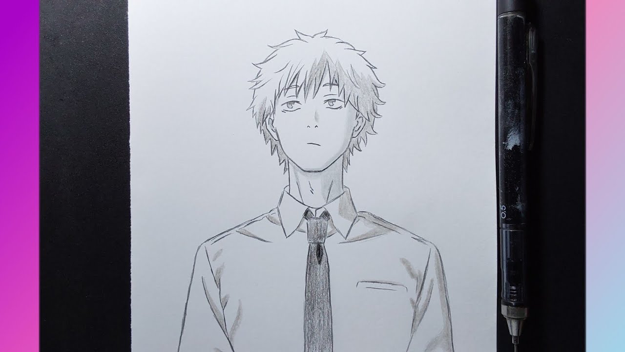 How to draw denji in chainsaw man | Denji drawing easy | How to draw ...