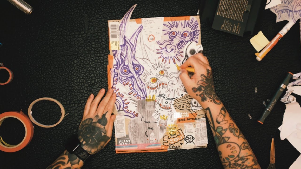 ambient tattoo stencil scrap - YouTube