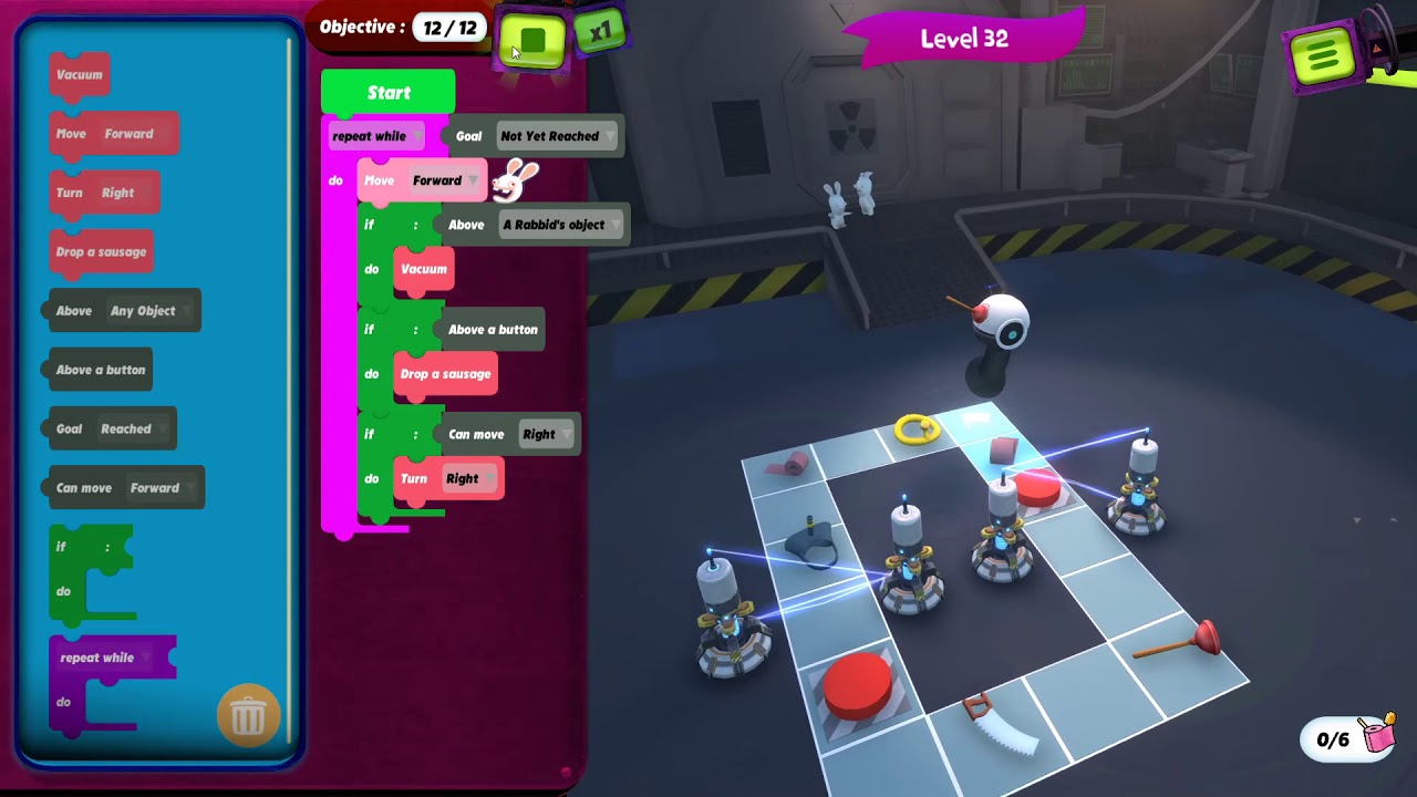 Rabbids coding level 32 - 3 stars - YouTube