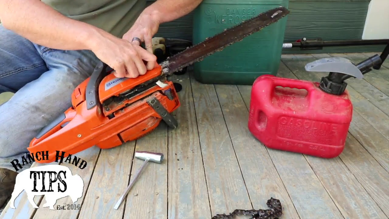 How to Change a Chainsaw Blade / Saw Chain - Ranch Hand Tips - YouTube