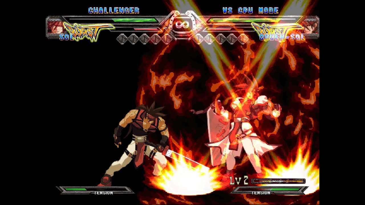 GUILTY GEAR XX SLASH - Sol VS Boss Order Sol - YouTube