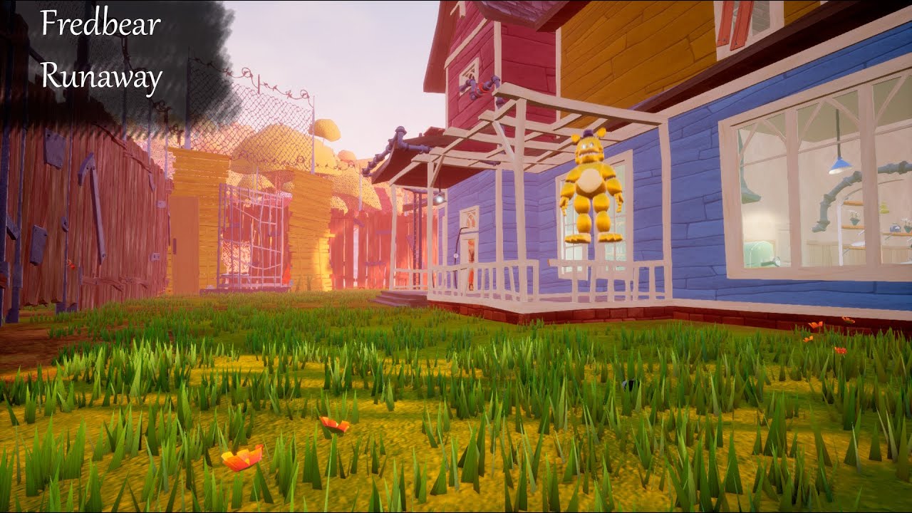 Hello Neighbor act 2 mod Fredbear Runaway (original) - YouTube