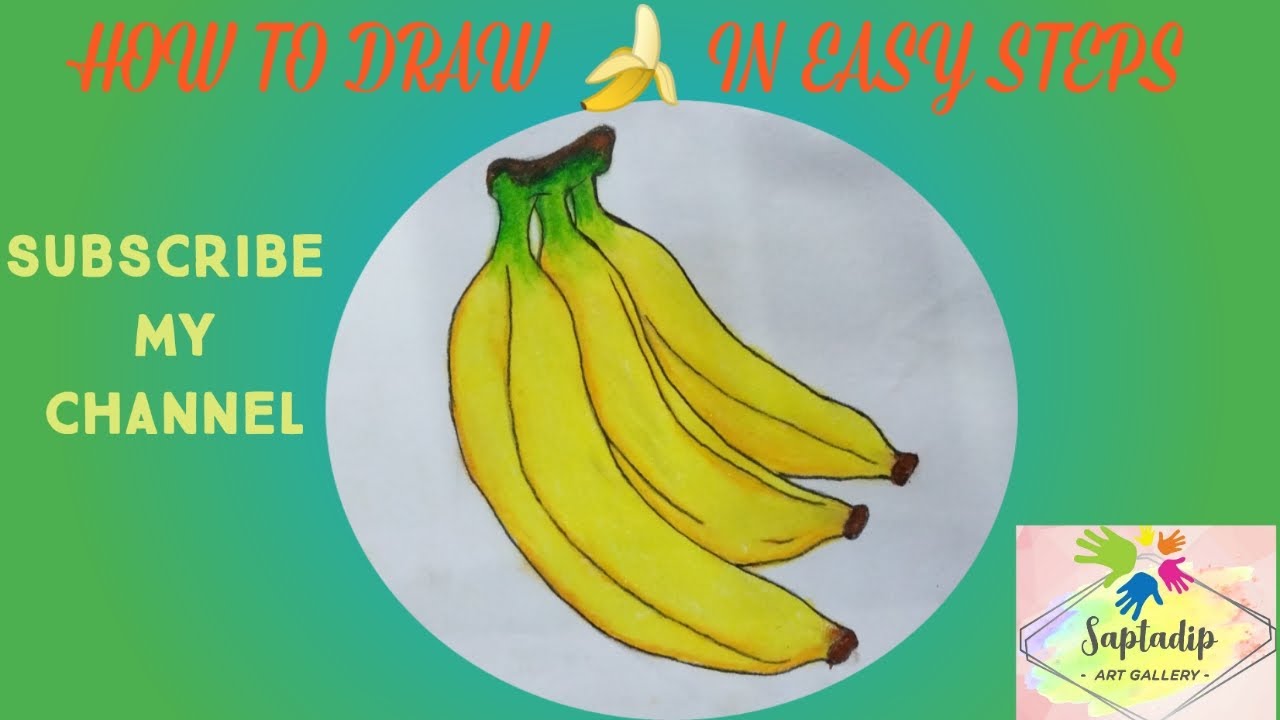 | Easy Banana Drawing | Step By Step Banana | Drawing for kids |Banana ...