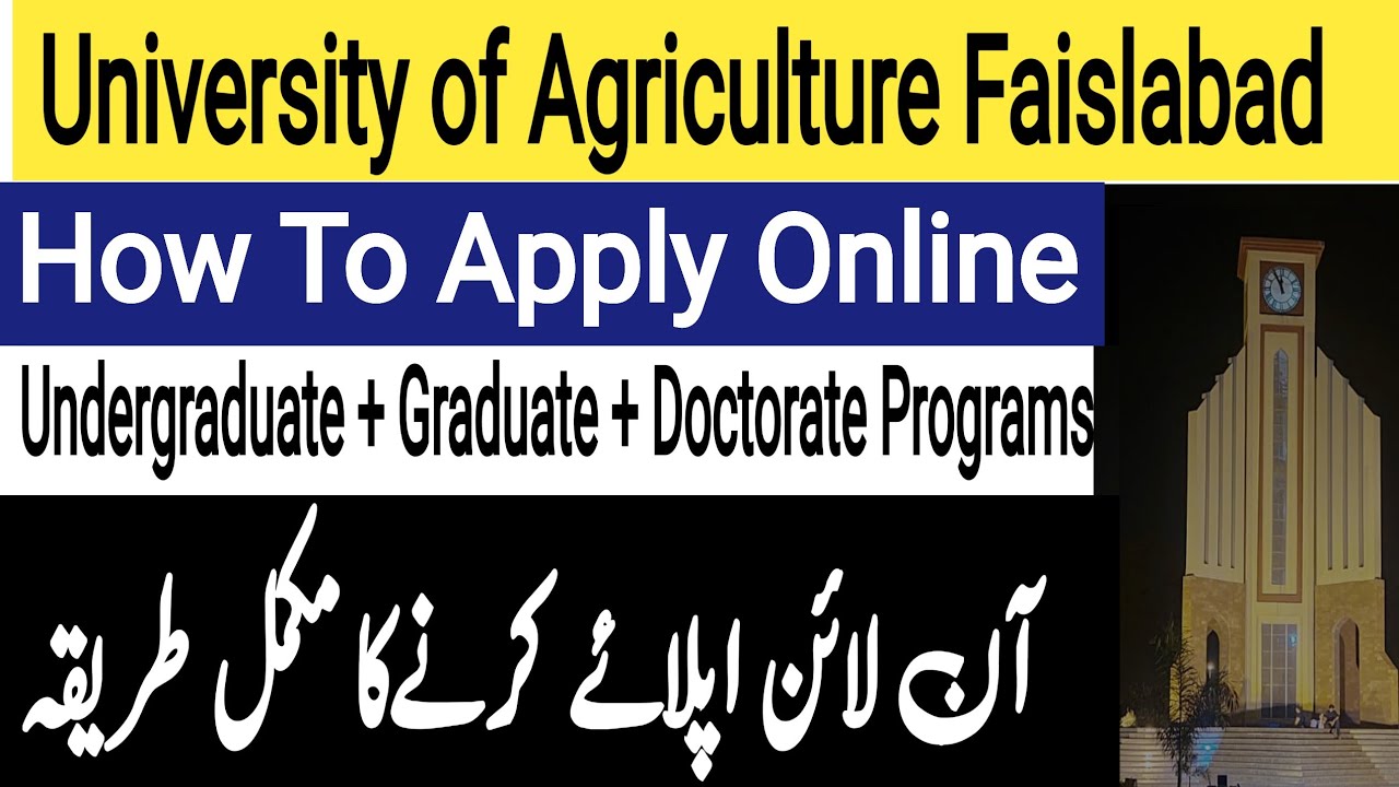How To Apply online In Agriculture University Faisalabad | How To Apply ...