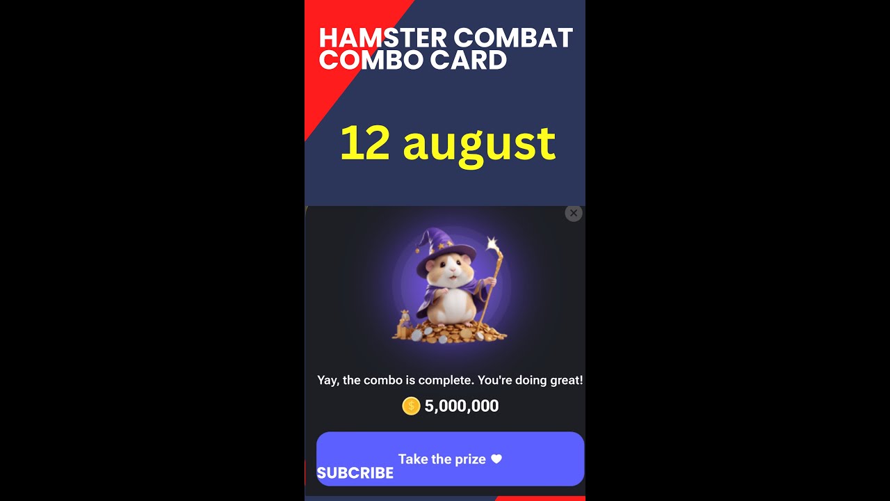 Hamster kombat combo card 12 August | 12 August Combo card 5 Million ...