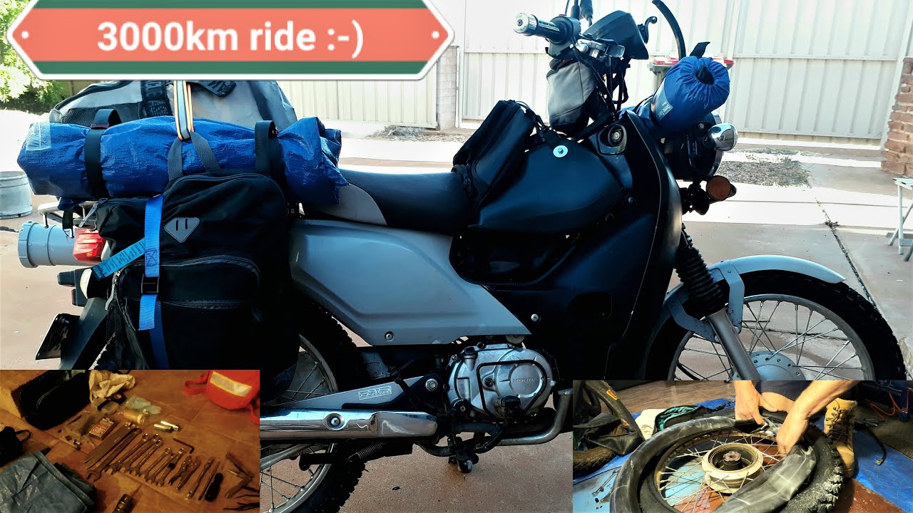Super Cub 3000km trip - plan & prep. Changing Tyres, drive chain, spark ...