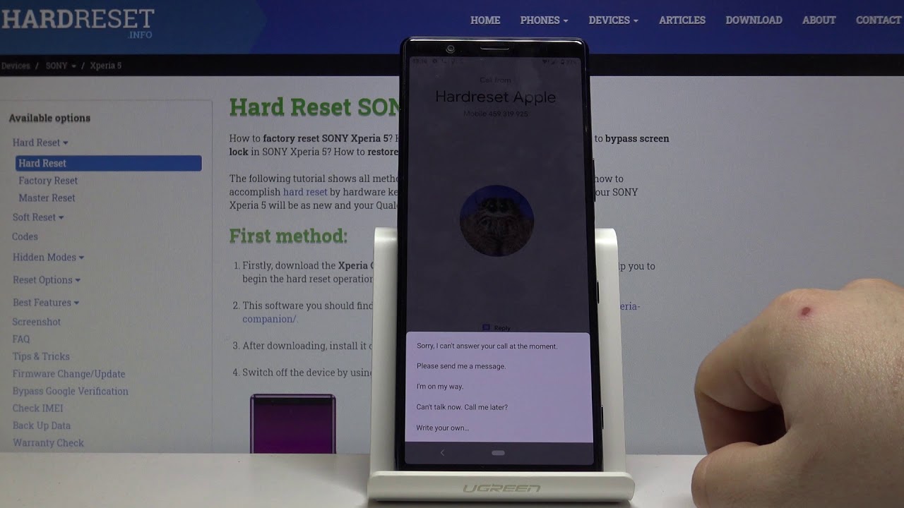 How looks Incoming Call Screen Design in Sony Xperia 5| Options Review ...
