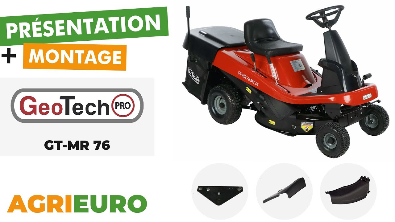 Tracteur tondeuse GeoTech-Pro GT-MR 76 - Démarrage électrique ...