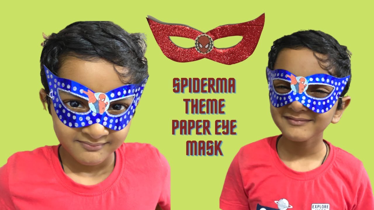 DIY Spiderman Party Eye masks making | Glitter Paper Eye Masks | Easy ...