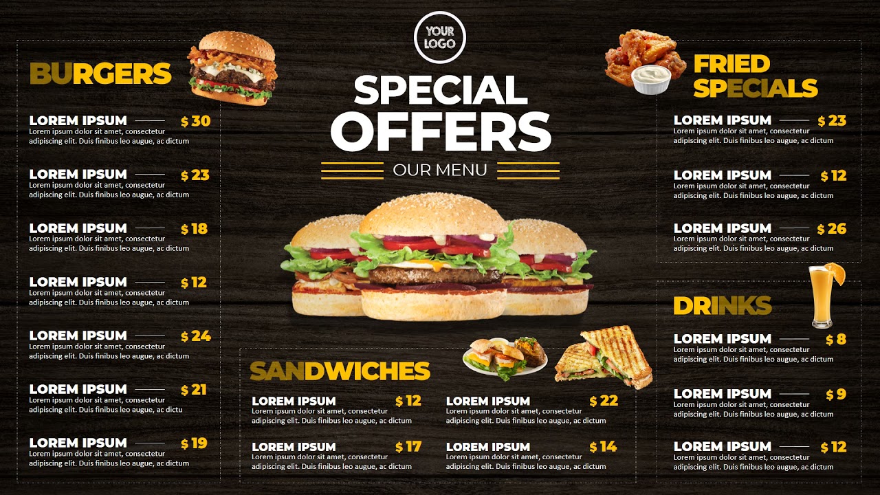 Powerpoint Restaurant Menu Template