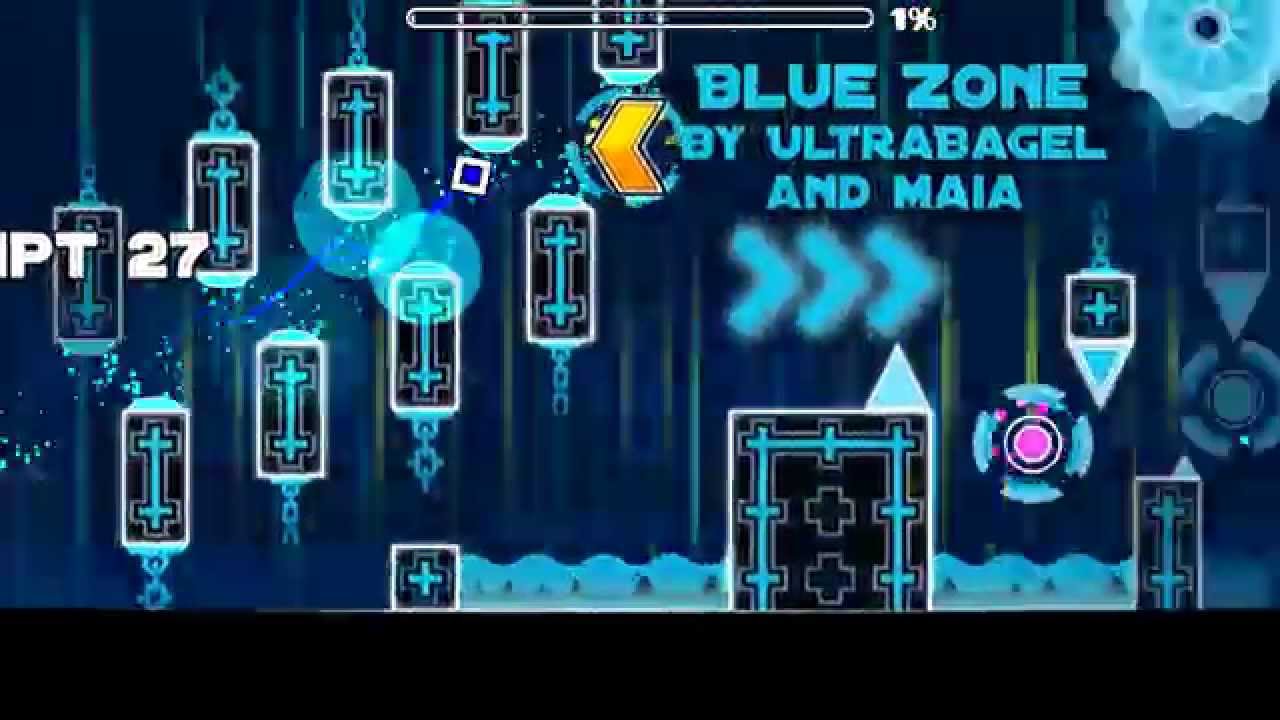 Geometry Dash Levels: Blue Zone by UltraBagel and Maia (Me) - YouTube