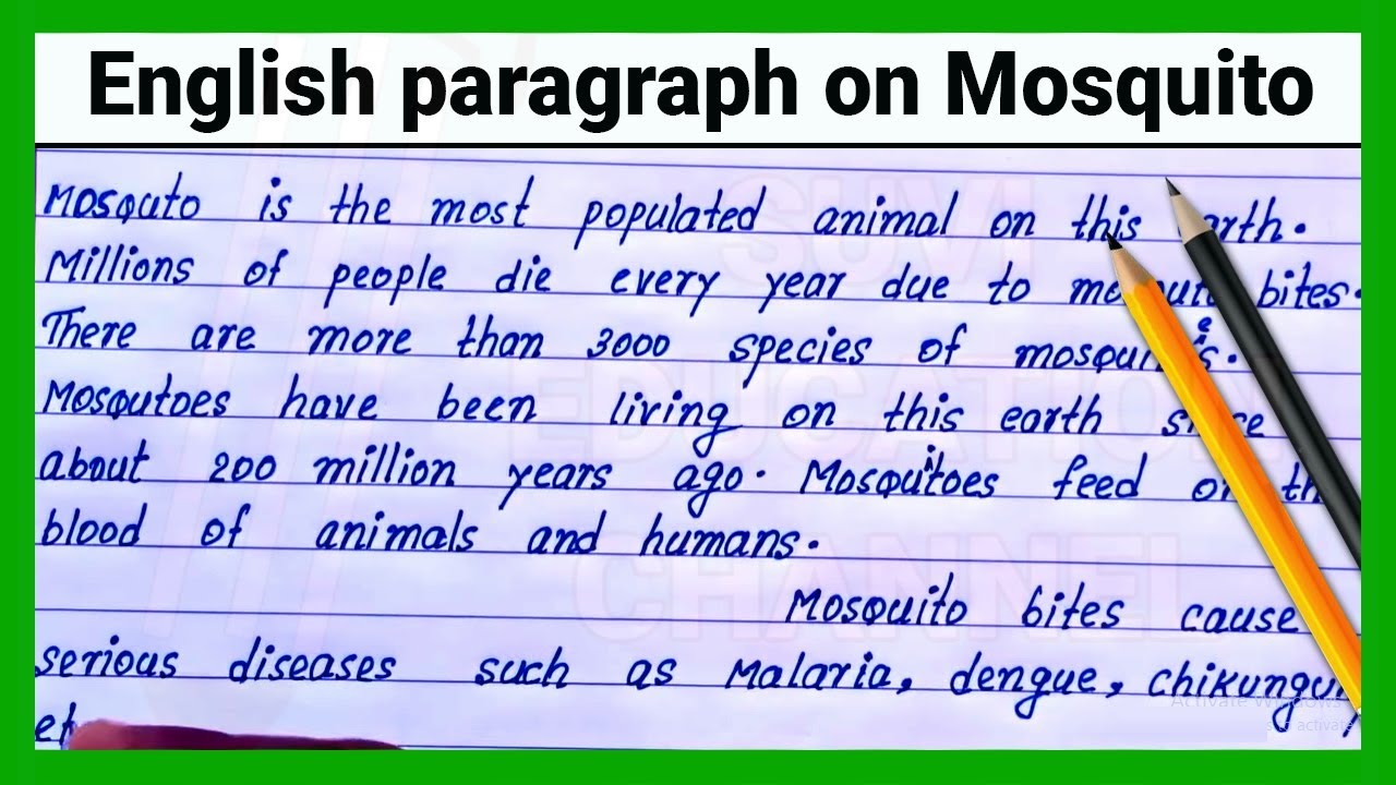 Write simple English paragraph on Mosquito 🦟| English essay on Mosquito ...