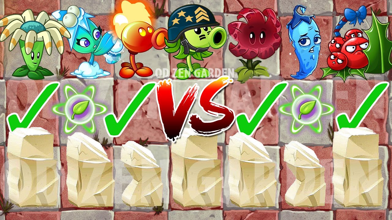 PVZ 2 Can 1 Power Up Plant Defeat 8 Roman Medusa Petrified Zombies? All ...