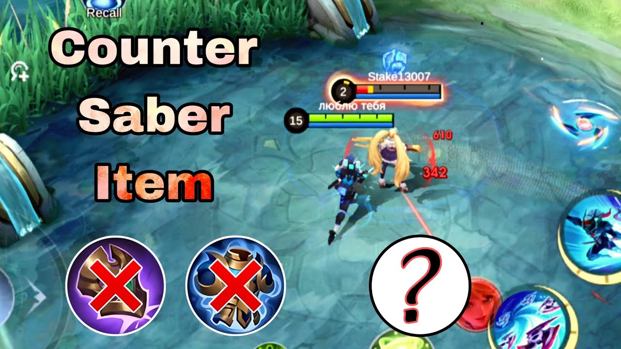 WHAT ITEMS CAN COUNTER SABER #mobilelegends - YouTube