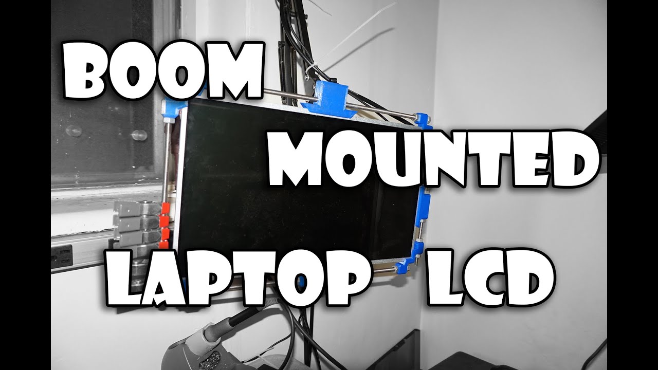 Boom mounted LCD Monitor from old laptop monitor - YouTube
