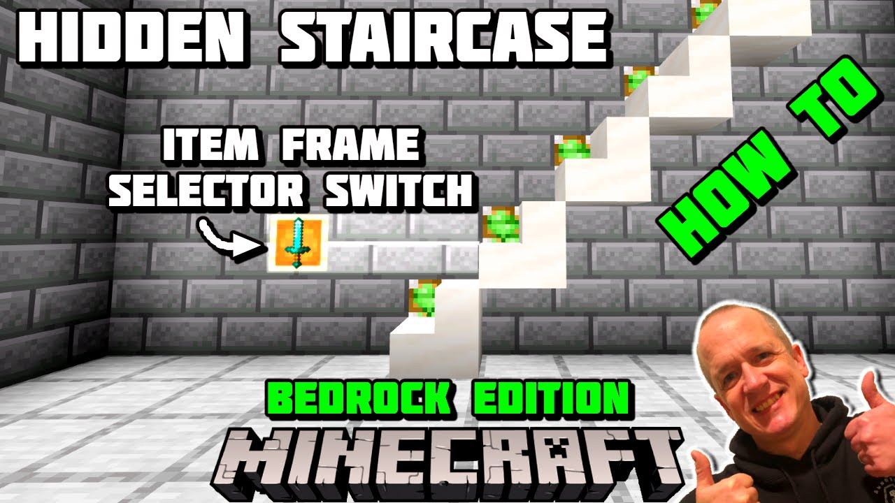 1.16 Minecraft HIDDEN STAIRCASE - ITEM FRAME SELECTOR Switch, Bedrock ...