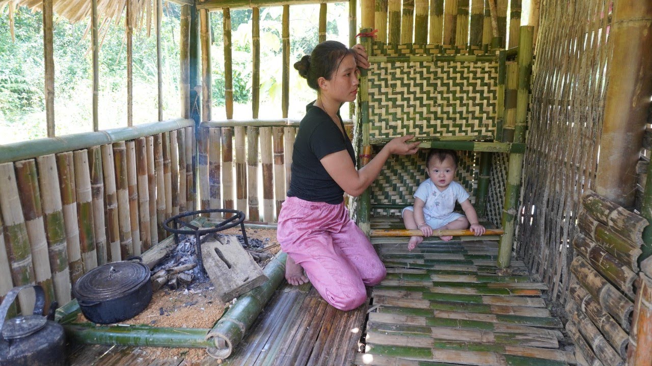 315 Days: Construction Journey - Single Mother Building a Bamboo House Alone - YouTube