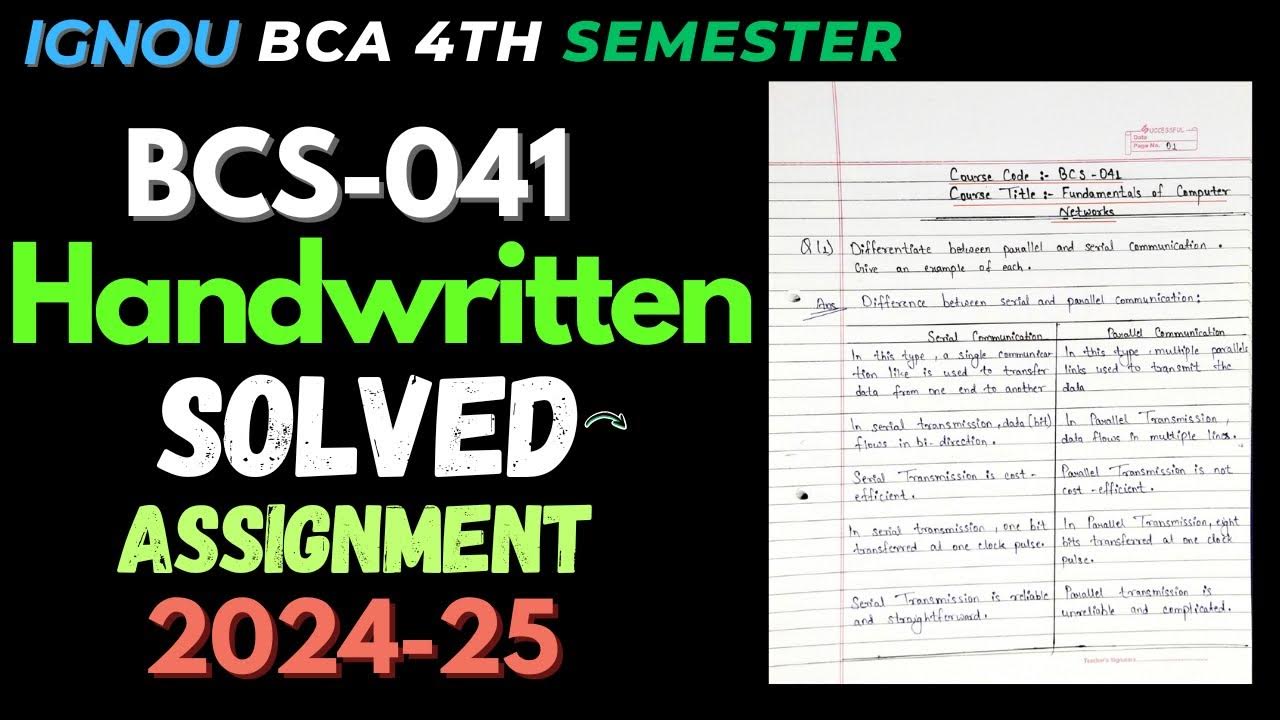 BCS-041 HANDWRITTEN SOLVED ASSIGNMENT 2024 25 | IGNOU BCA 4TH SEMESTER HANDWRITTEN SCANNED PDFs ...