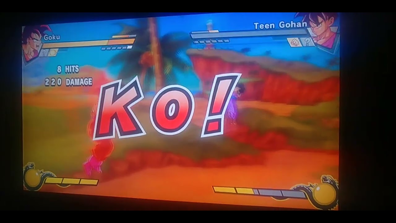 Dragonball Z Burst Limit Kaioken Goku Throw on Teen Gohan Defeated ...