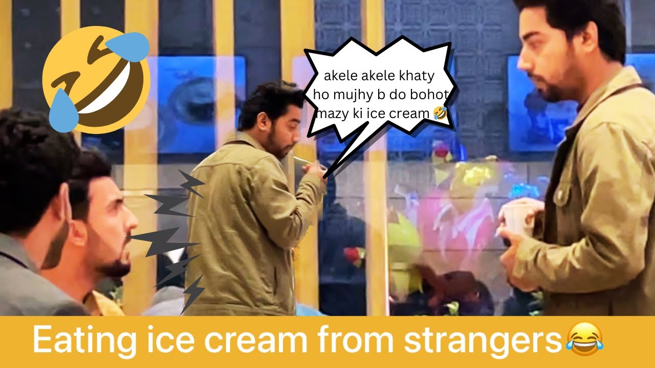 Eating ice cream from strangers🤣 | r agy se hasty hain log 😂|moiz ...