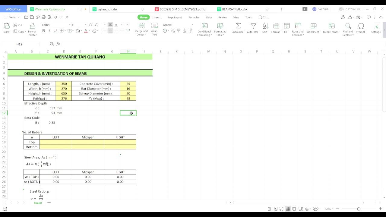 BEAM DESIGN EXCEL PROGRAM TUTORIAL - YouTube