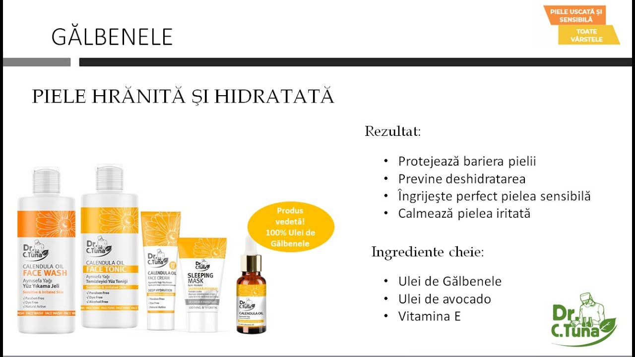 Galbenelele sursa de hidratare pentru tenul uscat si sensibil - YouTube