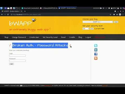 Broken Auth Password Attacks Low Security Level - YouTube