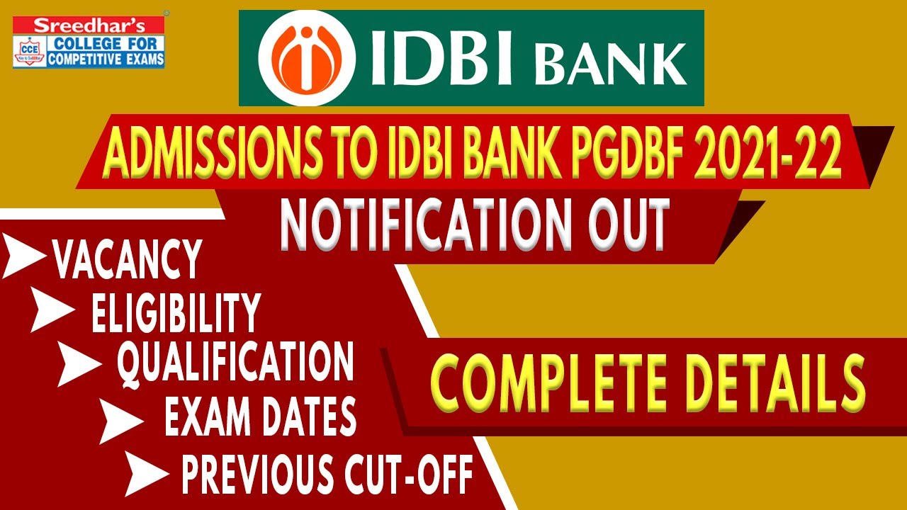 IDBI BANK PGDBF 2021 NOTIFICATION OUT | RECRUITMENT OF IDBI BANK ASSISTANT MANAGER 2021 - YouTube