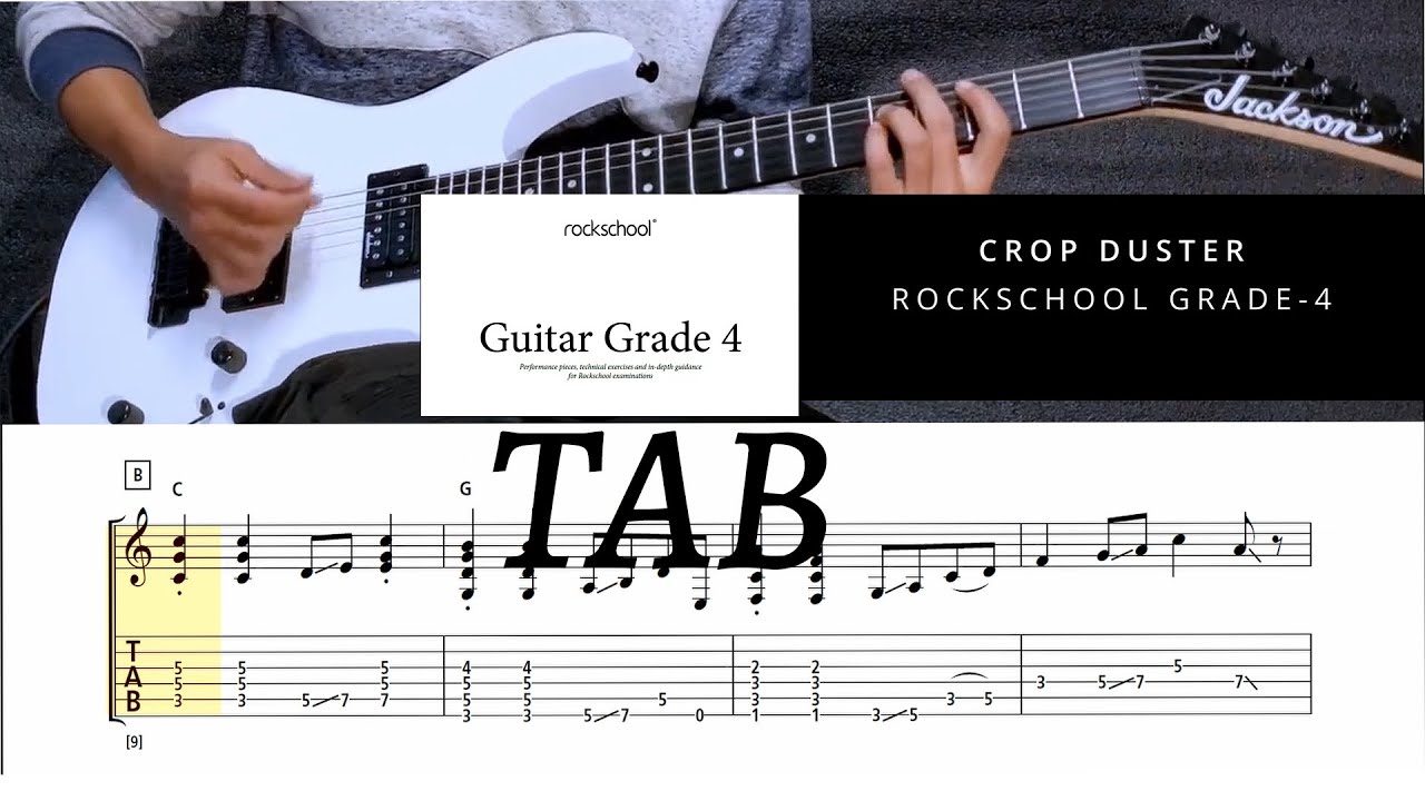 Crop Duster | with tabs | Rockschool | Grade-4 | - YouTube
