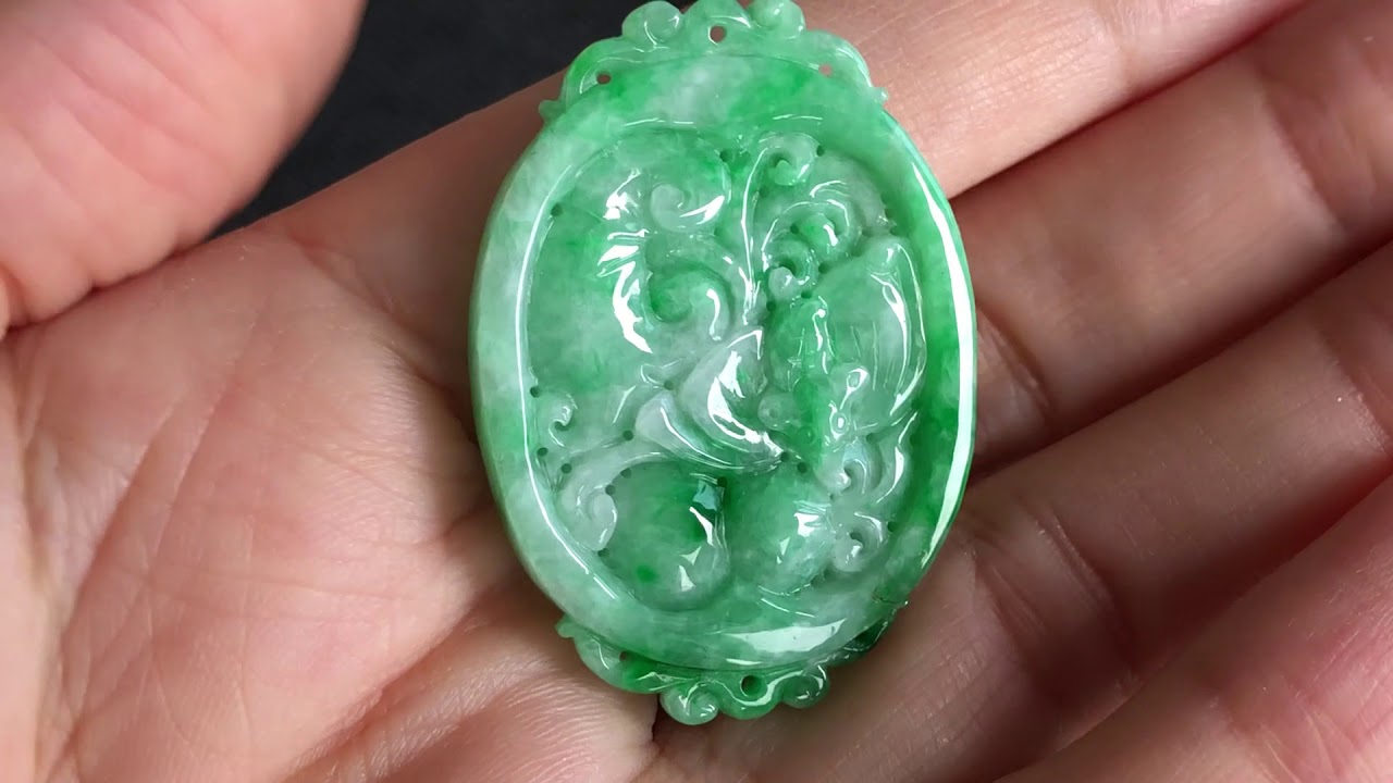 A-Grade Type A Natural Green Jadeite Jade Pendant with Multiple ...