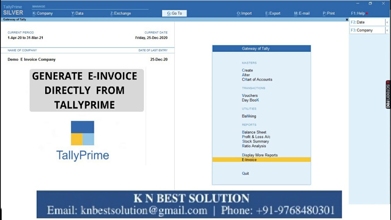 E Invoice In Tally Prime Generate IRN QR Code From Tally HINDI 1