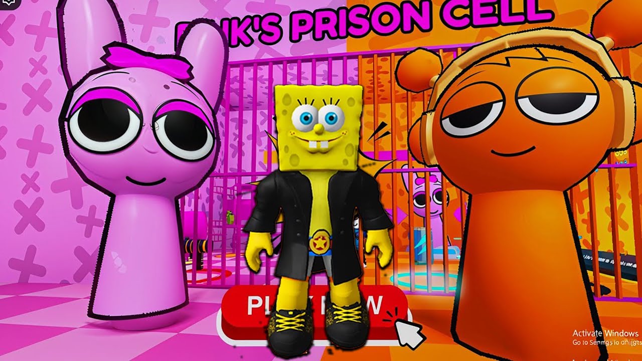 Boblox - PINK VS OREN SPRUNKI'S PRISON RUN! OBBY roblox escape - YouTube